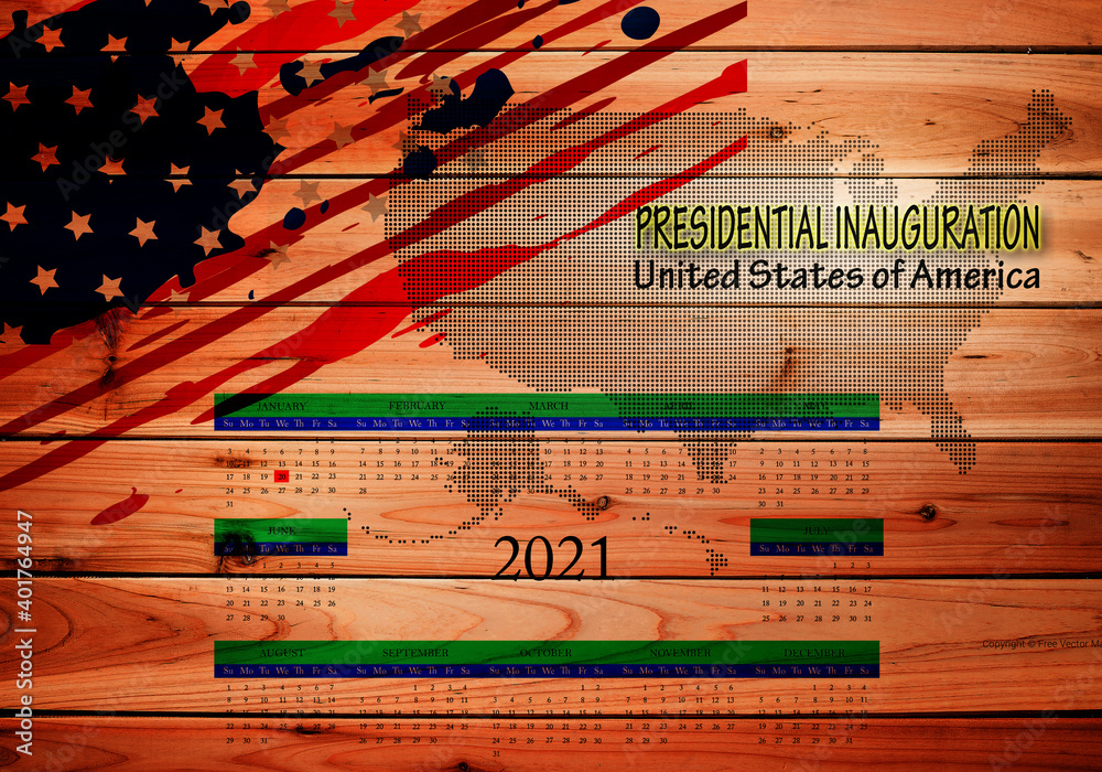 Foto de Presidential Inauguration, flag and map of the United States of ...