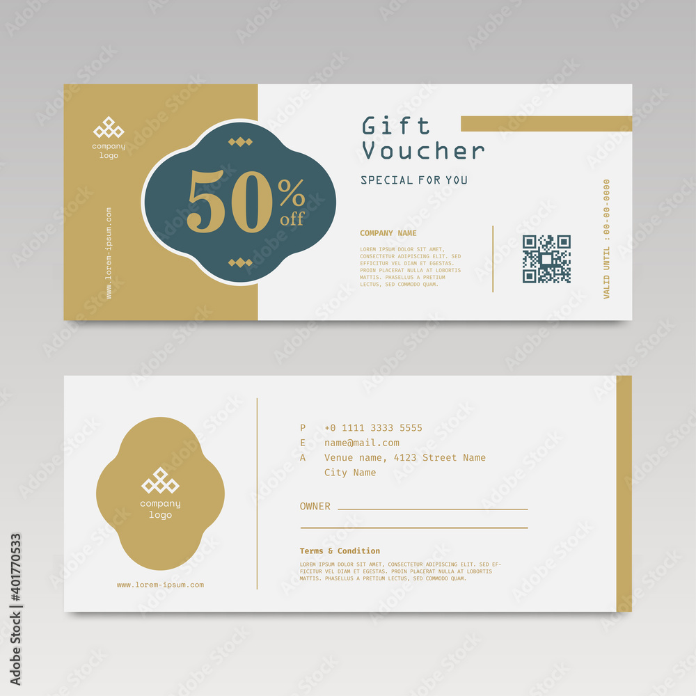 Voucher design template with minimalist chinese modern style. vector ...