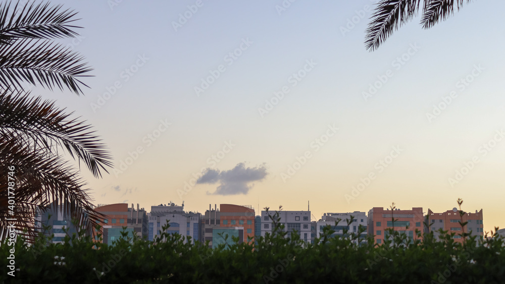Skyline/Buildings in Suburban area Mussafah of Abu Dhabi city Stock ...