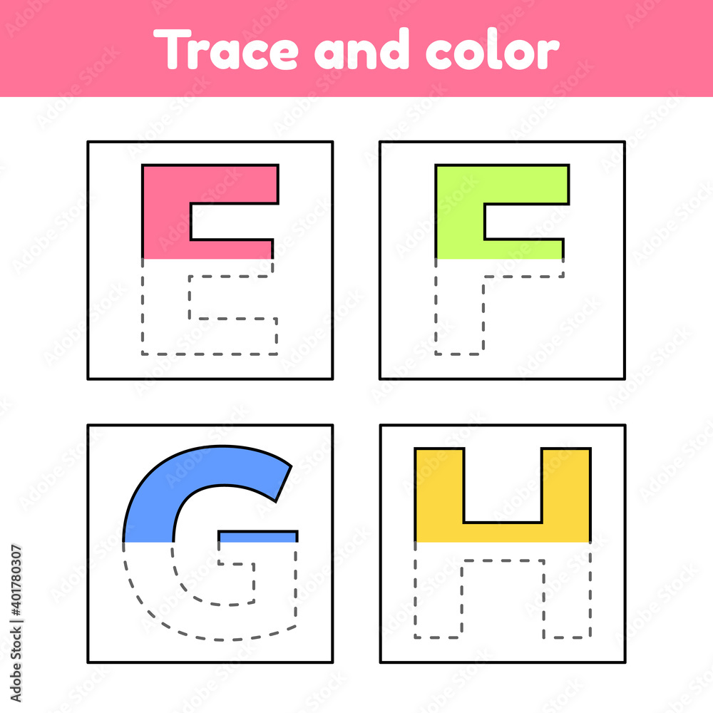 Trace letters for kindergarten and preshool kids. Write and color ...