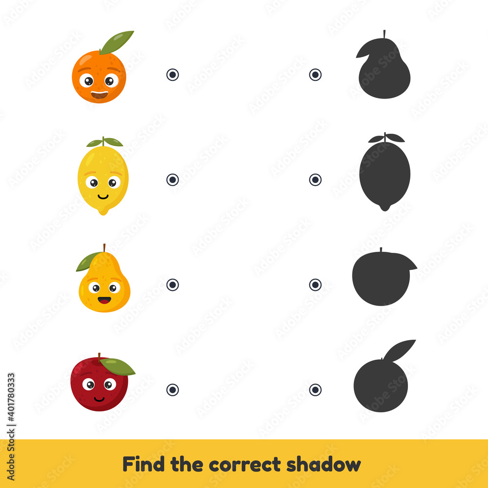Poster Matching game for kids preschool and kindergarten age ...