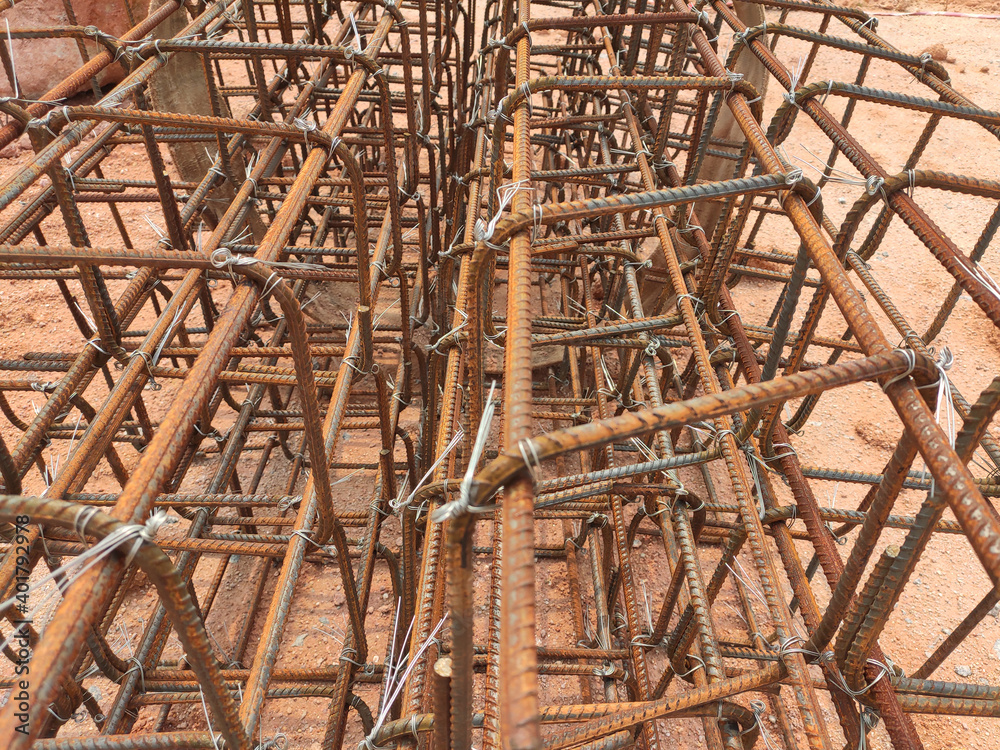 SEREMBAN, MALAYSIA -MARCH 29, 2020: Construction workers fabricating ...