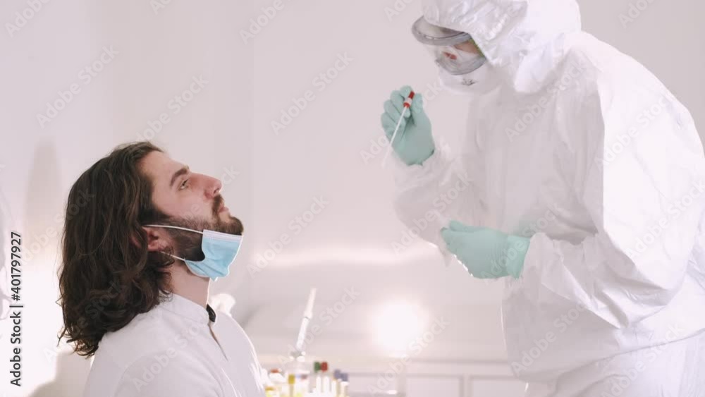 taking corona test sample laboratory scientist lab medicine doctor ...