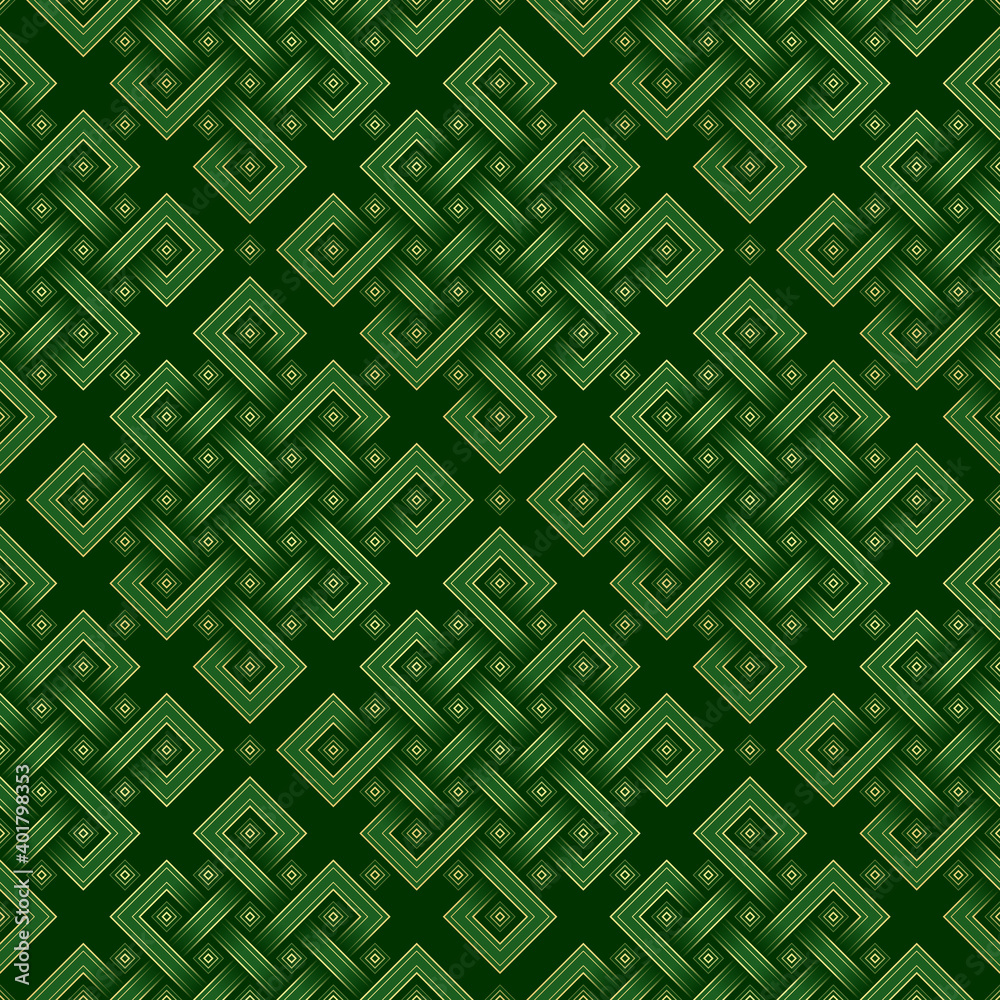 Geometric tibetan seamless pattern from endless knot. Oriental sacred ...