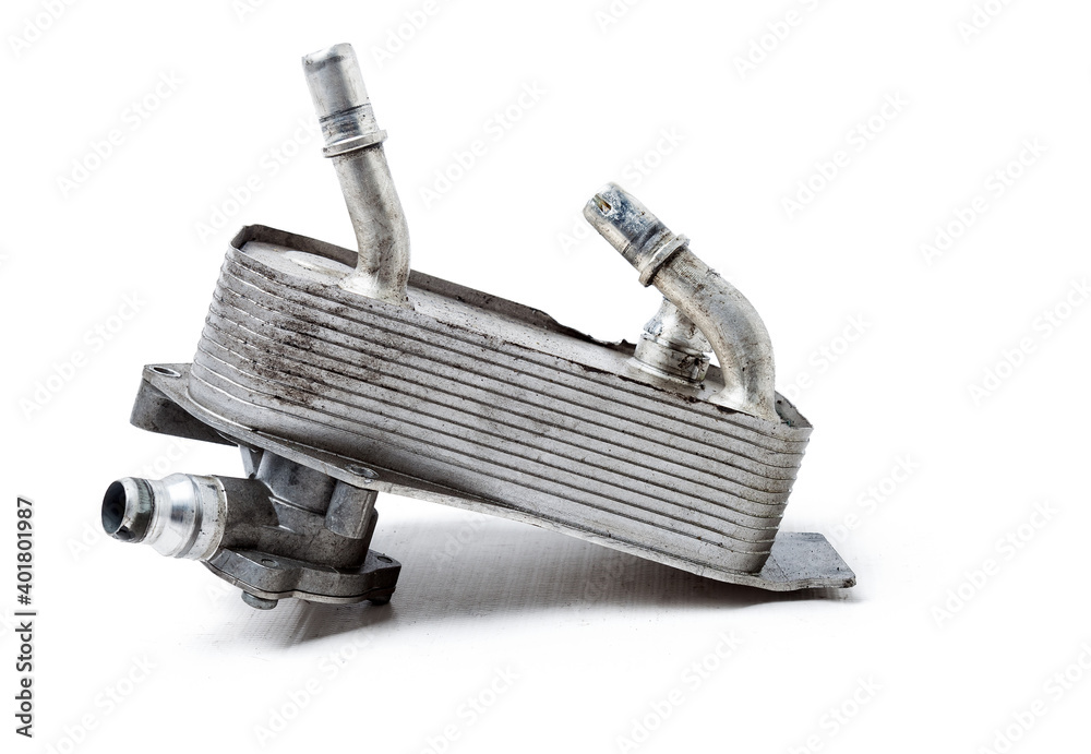 Gearbox heat exchanger - radiator, with metal chrome elements and tubes ...