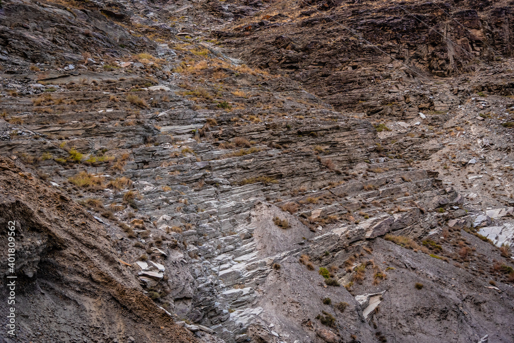 Strata of Slate is a fine-grained homogeneous metamorphic rock derived ...