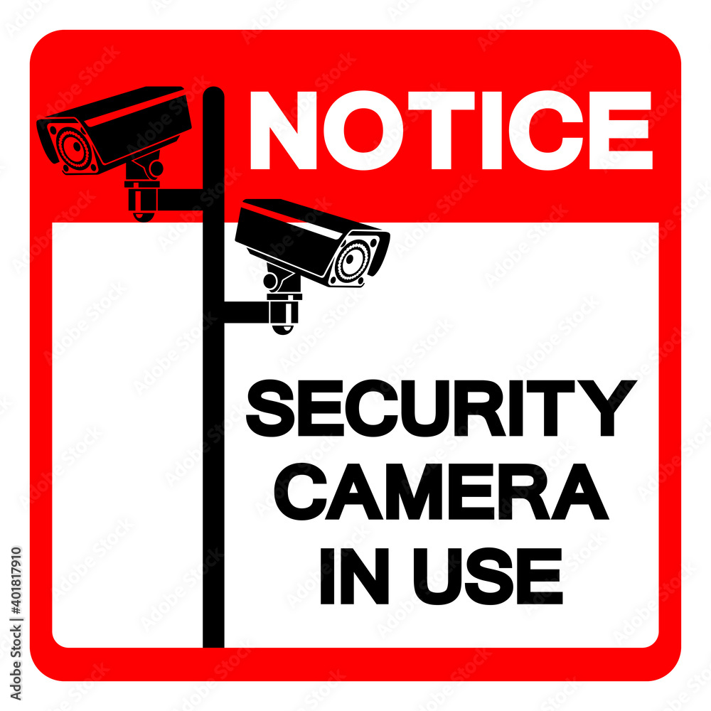 Notice Security Camera In Use Symbol Sign, Vector Illustration, Isolate ...