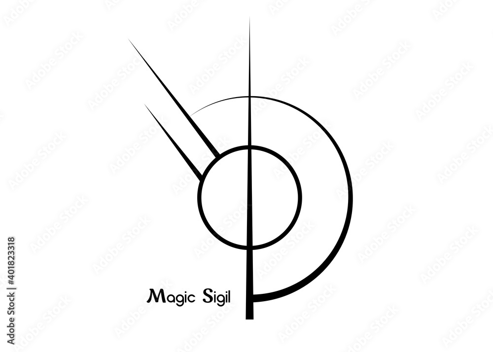 Sigil sigil for protection, wiccan symbolisms. A stylized image of a magic symbol. Can be used ...