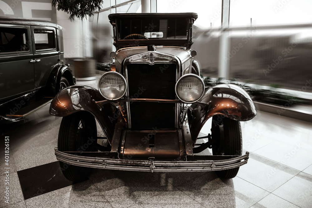 4 June 2019, Moscow, Russia: front view of Chevrolet AC Open Tourer ...