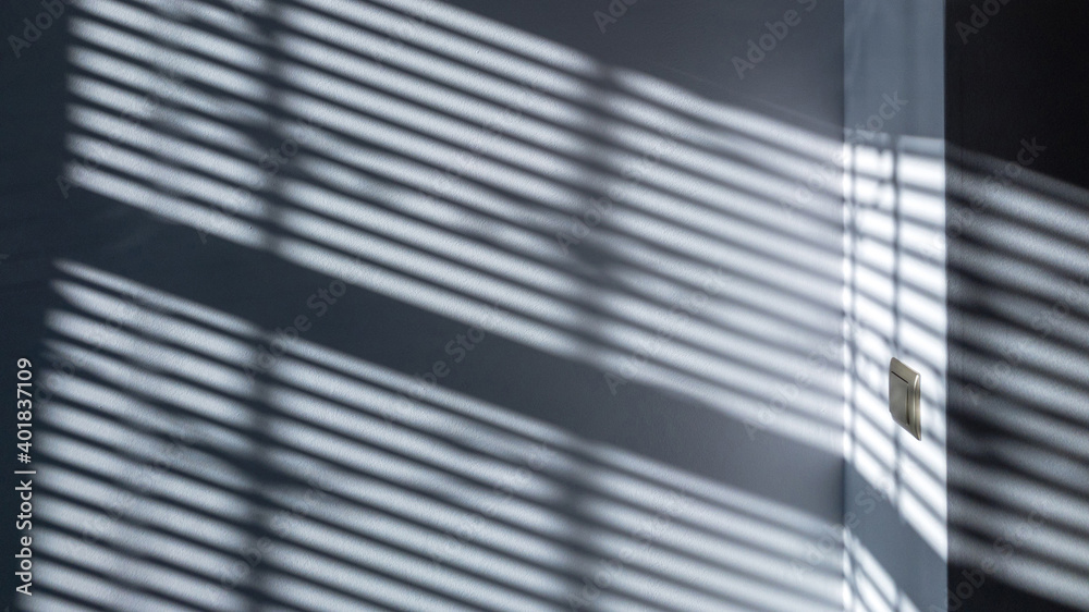 Shadows on wall. Abstract light, black shadow overlay from window on ...