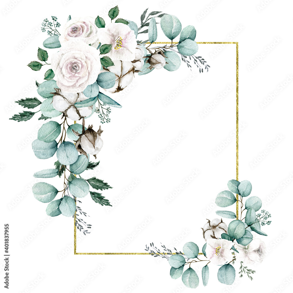 White Flowers Frame Png