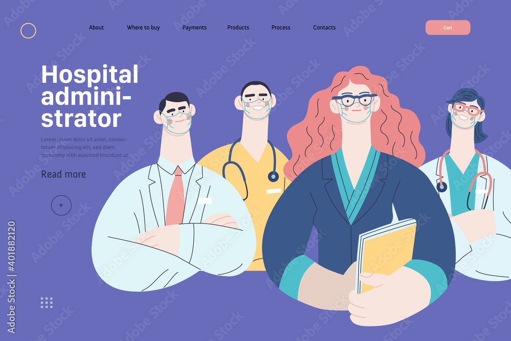 Medical insurance illustration -hospital administrator -modern flat ...