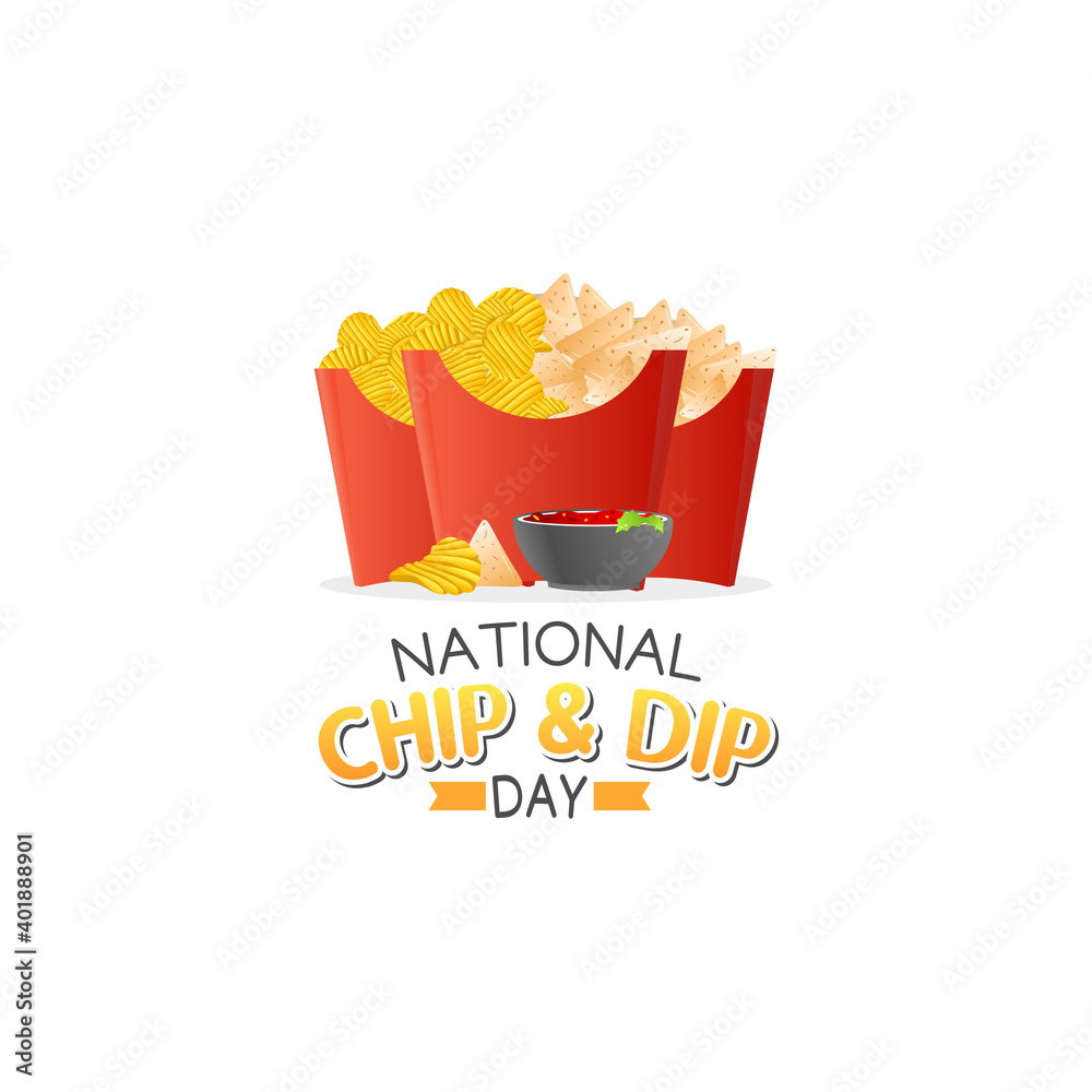 vector graphic of national chip and dip day good for national chip and ...