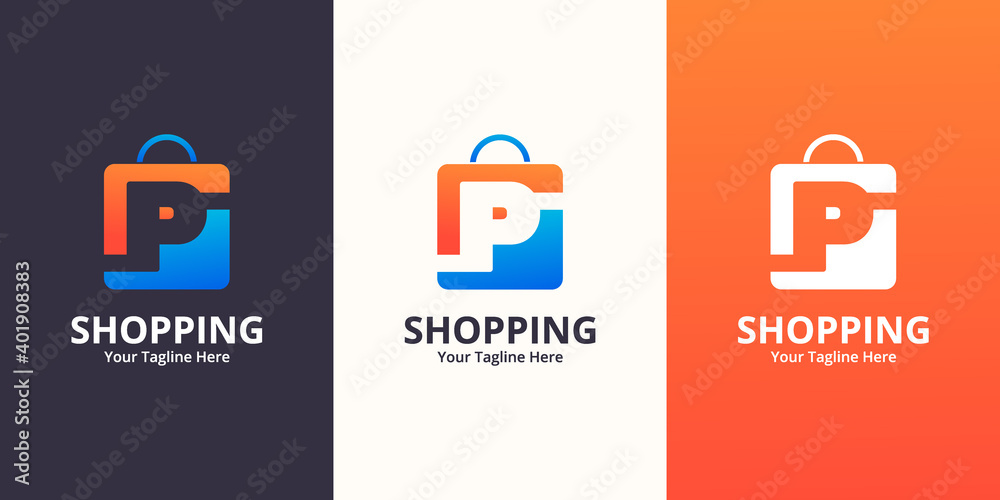 Initial P Shop Logo designs Template. Illustration vector graphic of ...