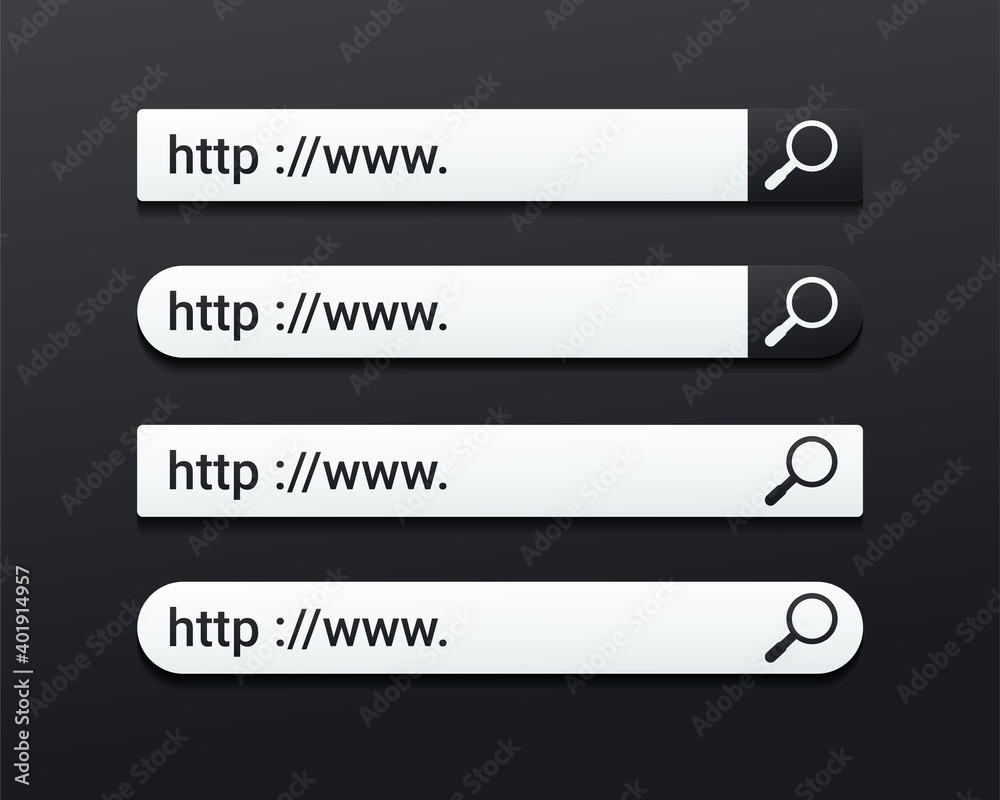 Set of search address and navigation bar. Search bar for ui, design and ...