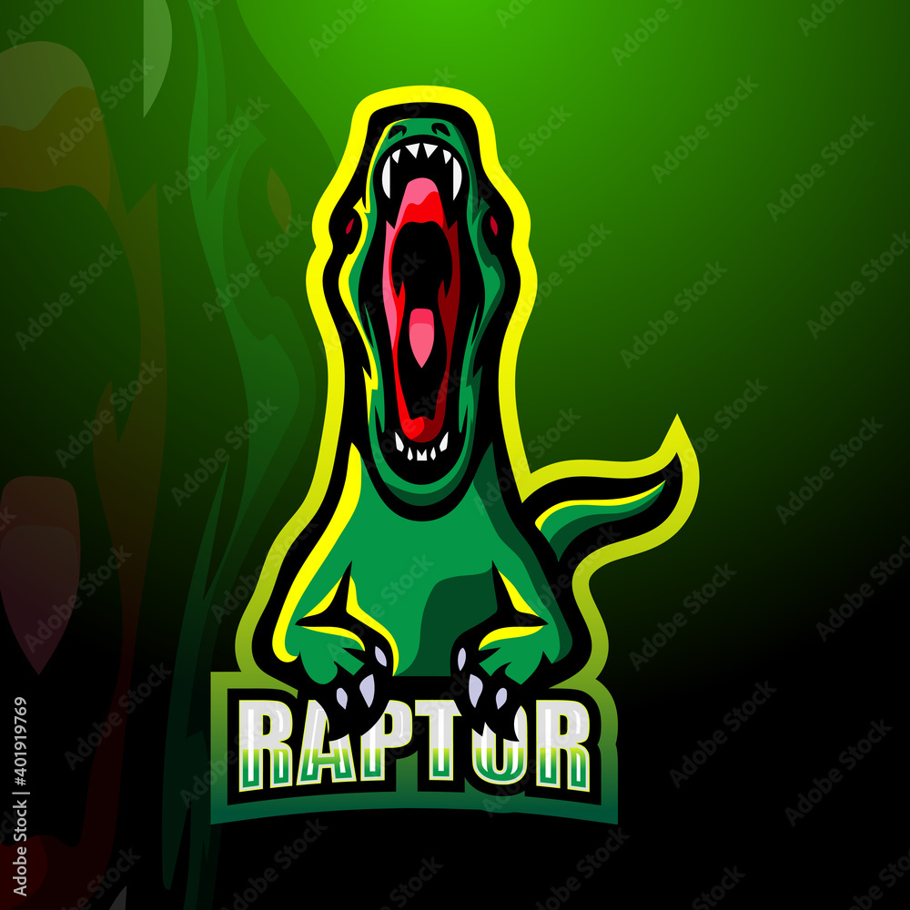 Raptor mascot esport logo design Stock Vector | Adobe Stock