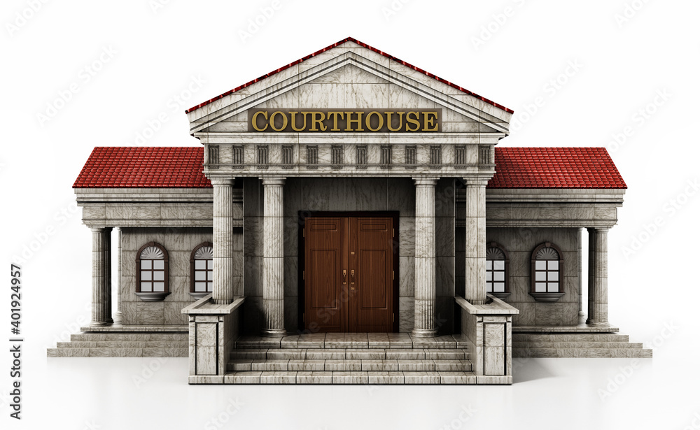 Courthouse isolated on white background. 3D illustration Stock ...