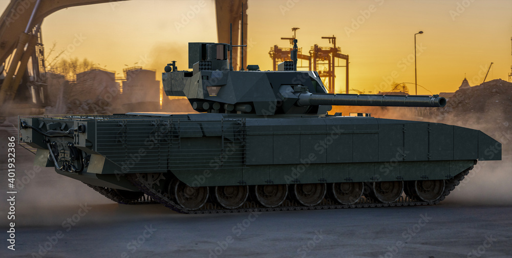 Russian tank of the latest generation T-14 Armata, on the training ...