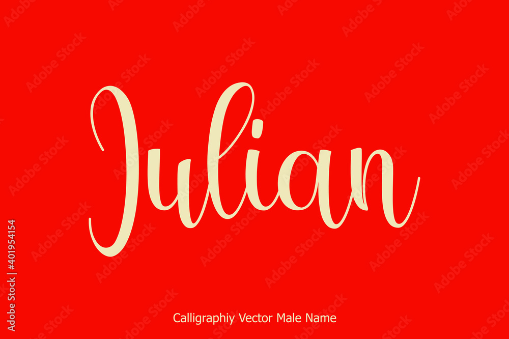 Julian Male Name in Cursive Typescript Typography Text Stock Vector ...