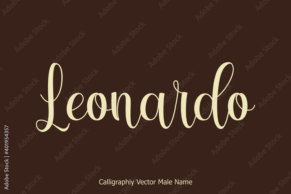 Leonardo Male Name in Cursive Typescript Typography Text Stock ...