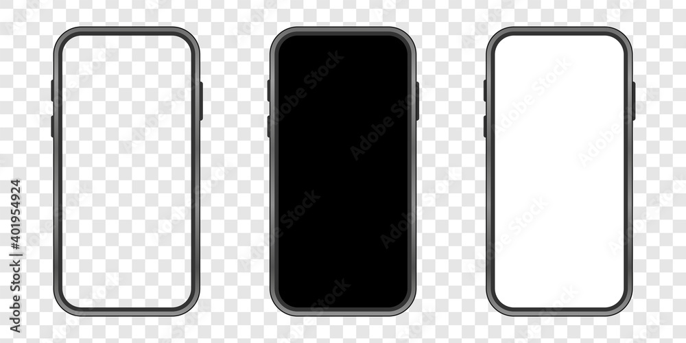 Realistic smartphone mockup. Modern mobile phone template isolated on ...