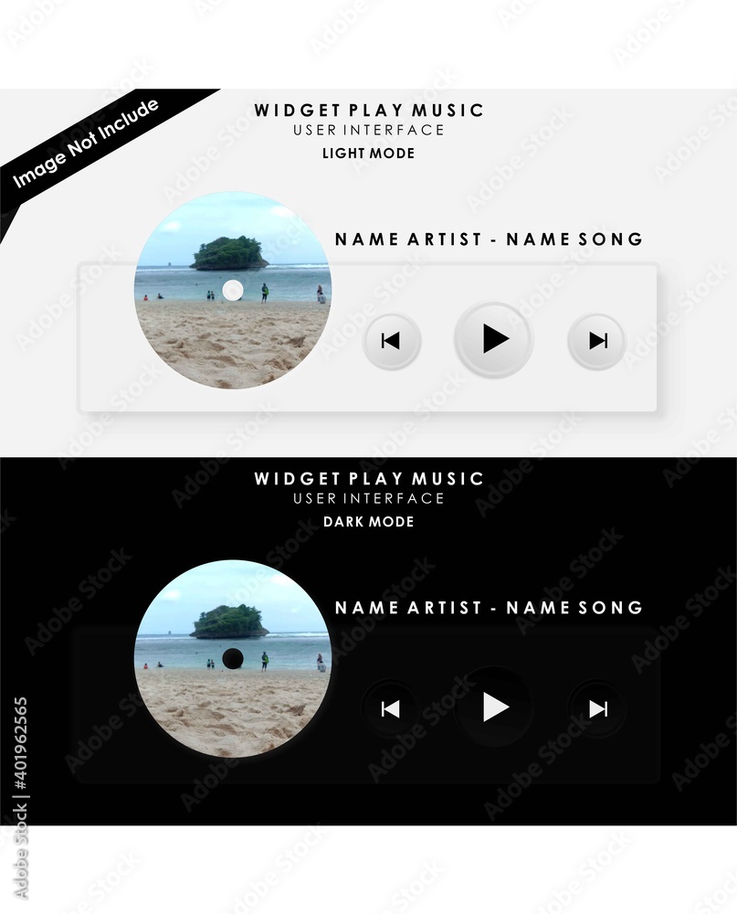 Minimalist Switch Widget Play Music in Neumorphism Design. Simple ...