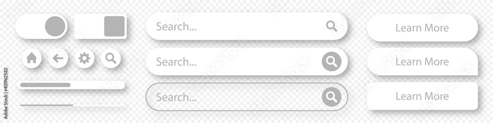 Set of search bar boxes. Web UI elements for browsers with text field ...