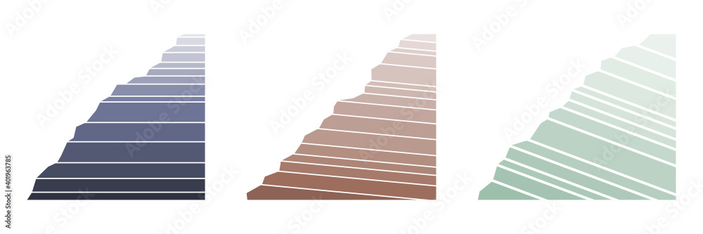 Sedimentary slope set. Gradient layered outcrop. Geologic cross section ...