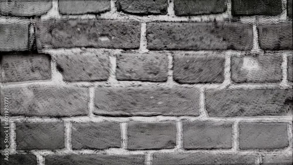 shaking black and white brick wall as texture background. Scaling wall ...