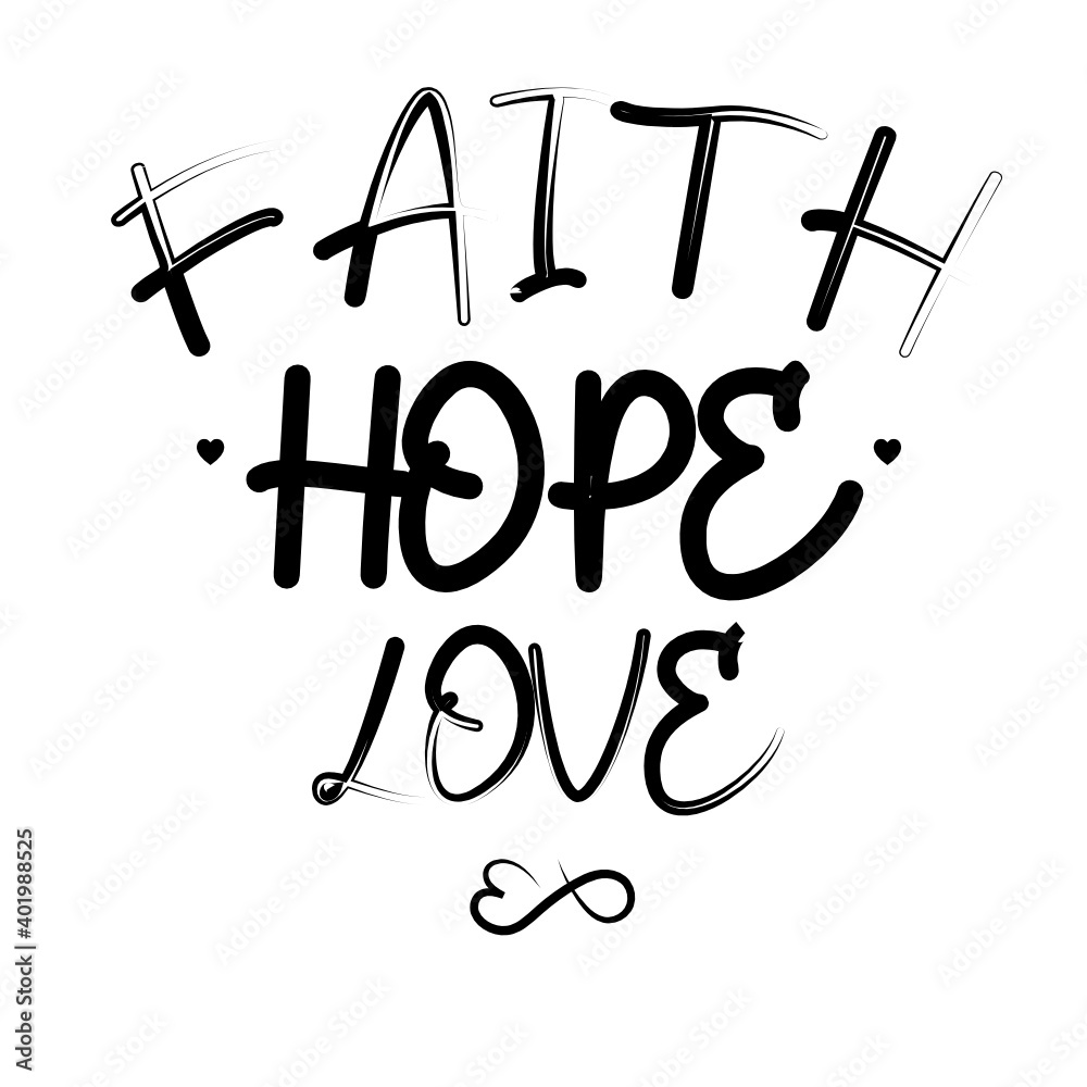 Simple handwritten lettering with Bible verse Faith, Hope, Love ...