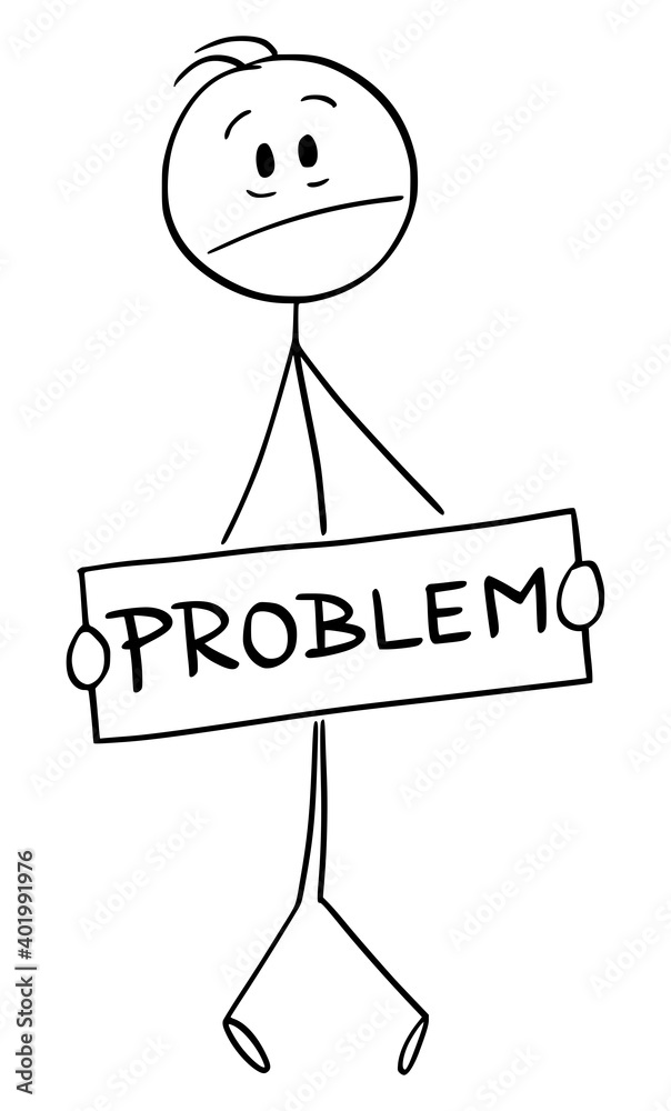 Vector cartoon stick figure illustration of frustrated stressed man ...