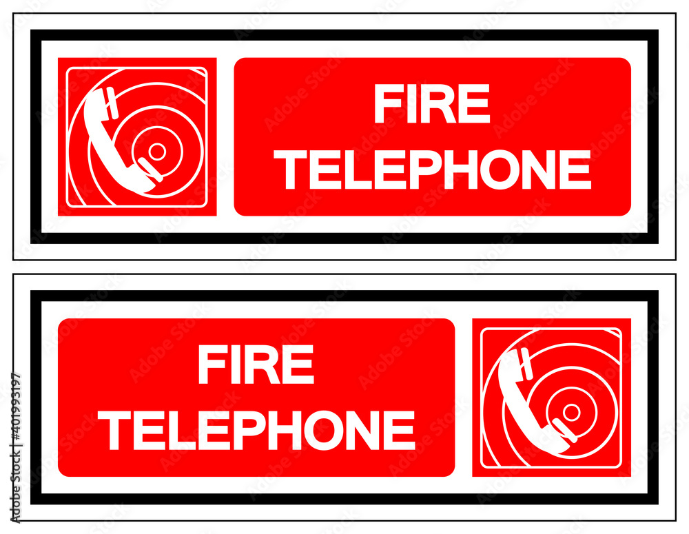 Fire Telephone Symbol Sign, Vector Illustration, Isolate On White ...