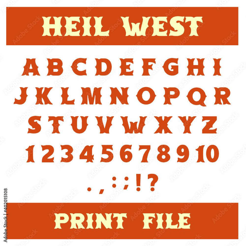 wild west font set, alphabet letters. wild west typography font with ...