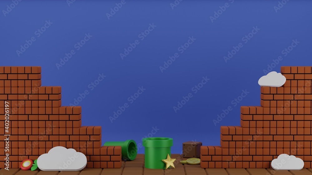 Illustration image of incomplete installation game scene, concept of ...
