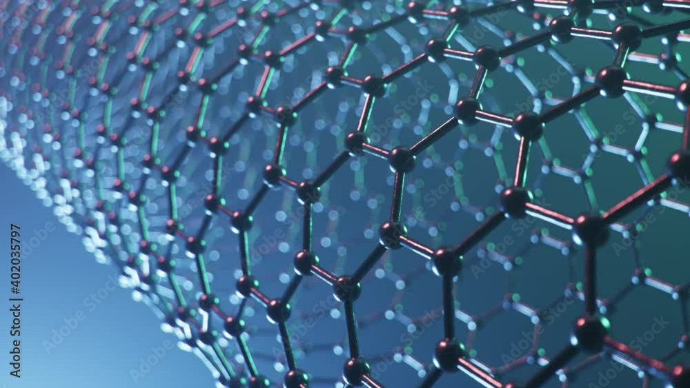 Structure of the graphene or carbon surface, abstract nanotechnology ...