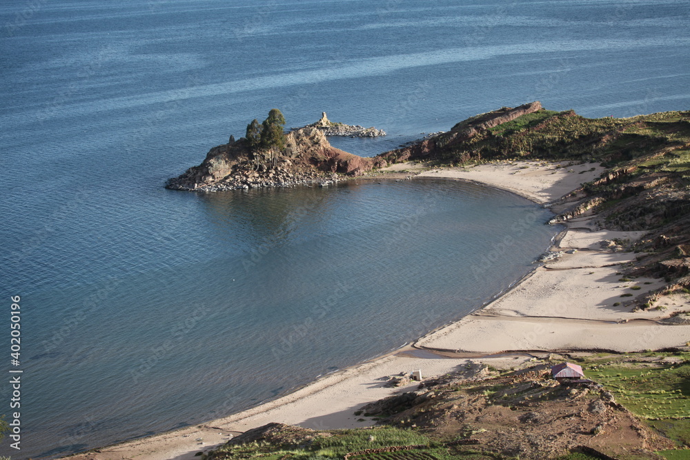 Lago titicaca - playa isla taquile - Puno - Perú Stock Photo | Adobe Stock