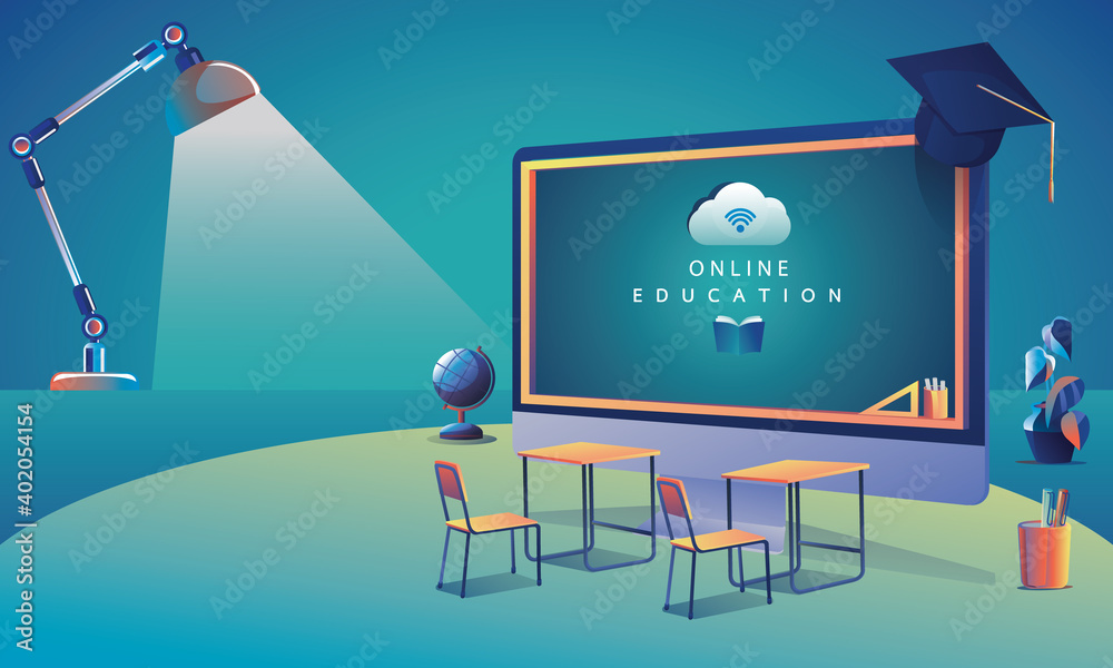 Online Education Application learning worldwide on Computer, mobile ...