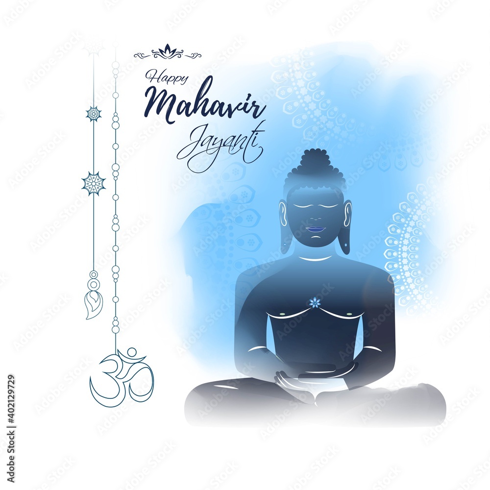 Vector illustration of Mahavir Jayanti concept banner, the birth of ...