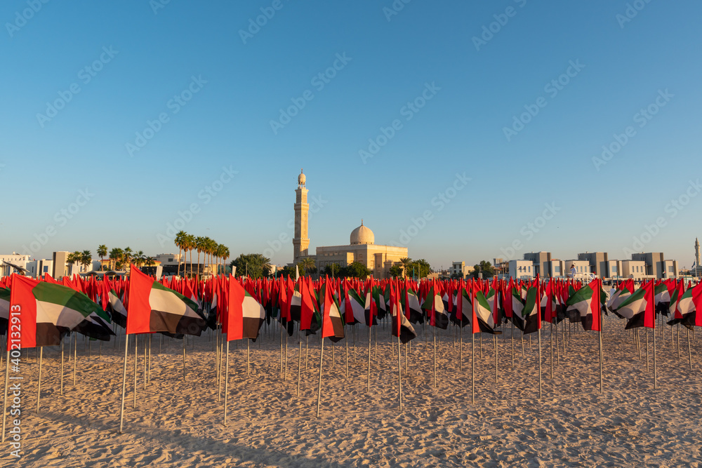 UAE Flag Day celebration with set up of Flag Garden, located at Kite ...