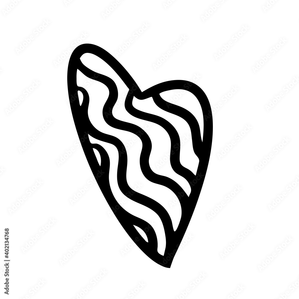 Poster Heart. Vector illustration black and white illustration ...