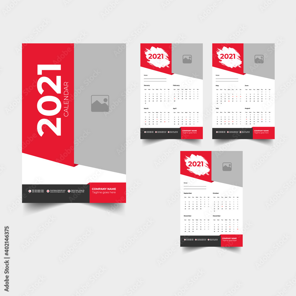 Wall calendar design 2021, calendar design for 2021, modern meeting ...