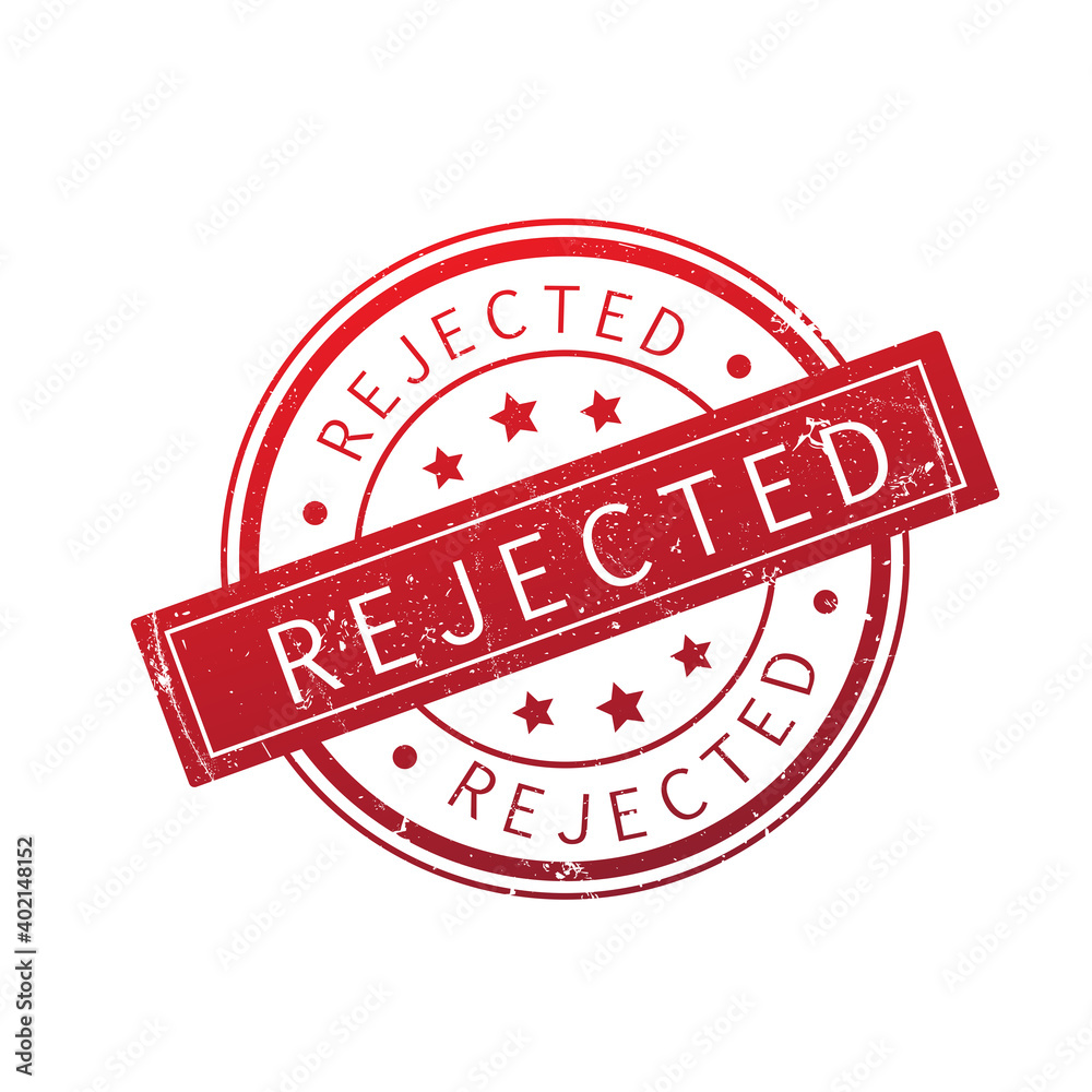 Vetor de Rejected stamp isolated on white background. Trendy rejected ...