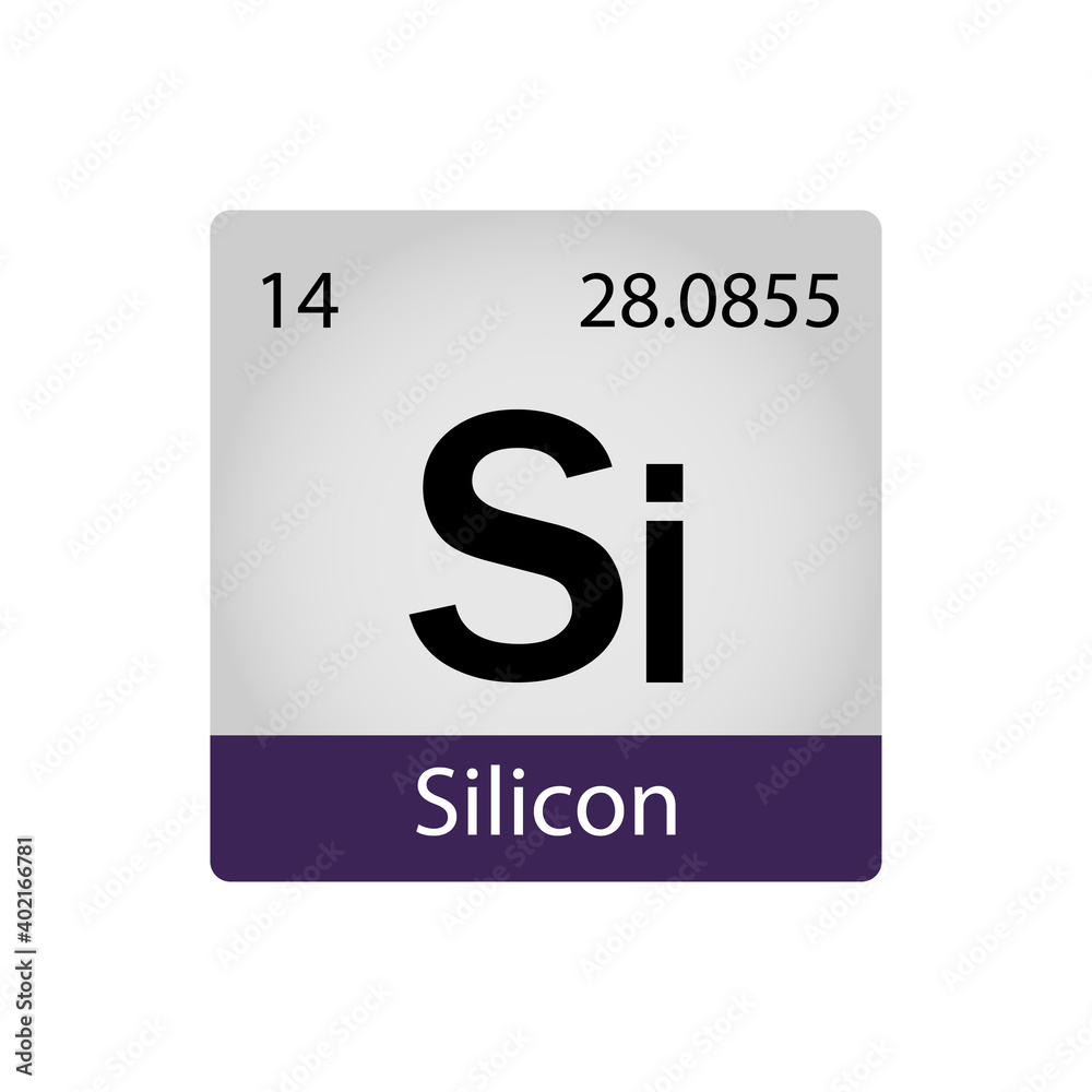 Silicon element periodic table. Chemistry concept. Vector illustration ...