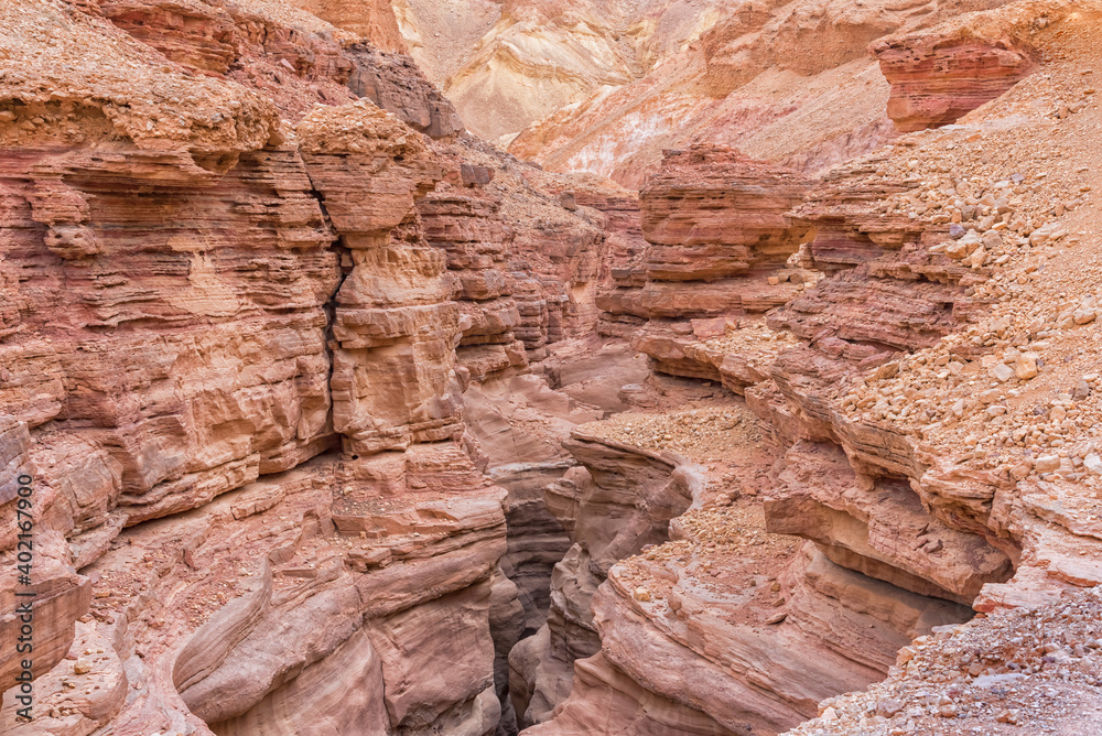 The Red Canyon in Israel is the route in the Eilat Mountains. The wadi ...