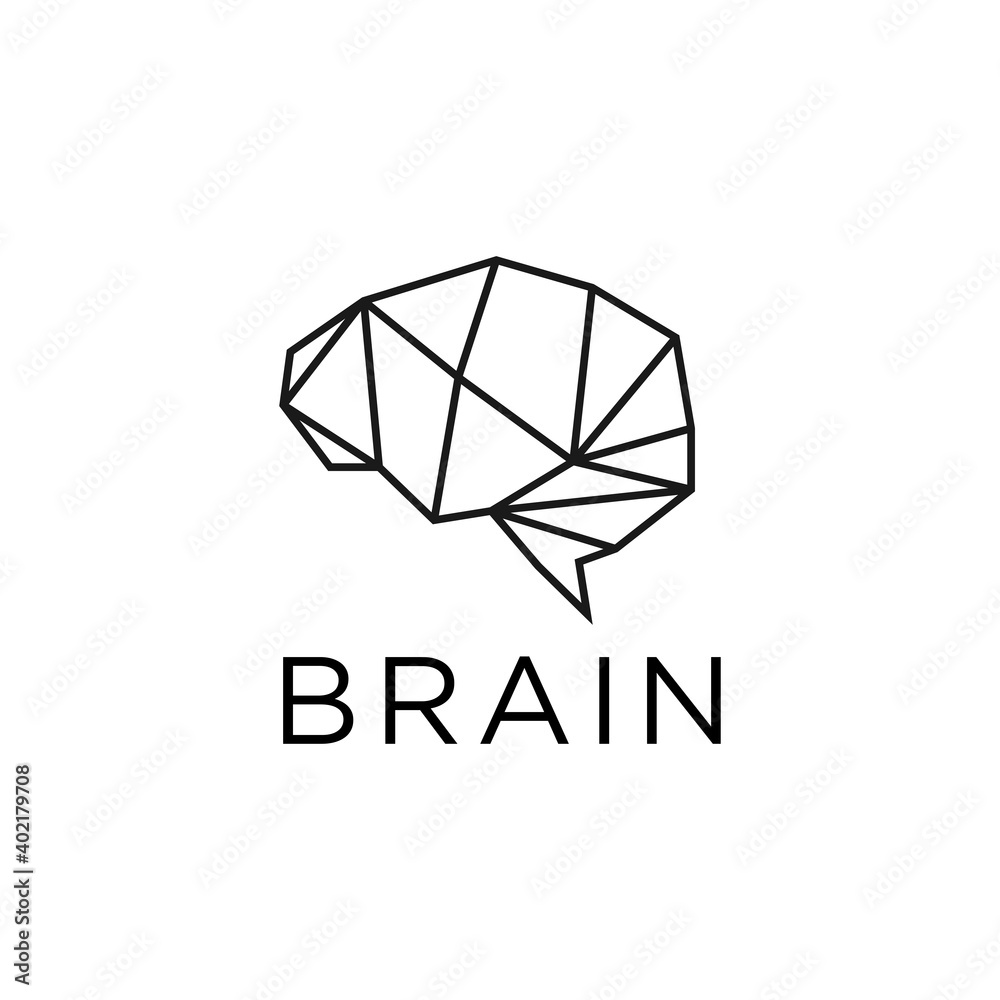 brain logo stripes illustration modern template icon symbol line ...