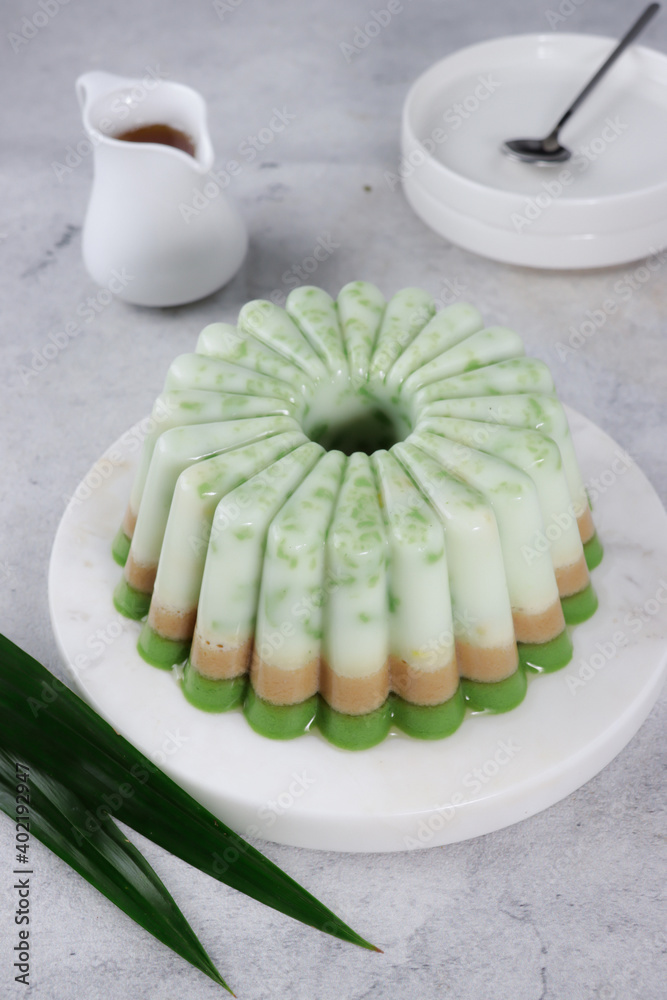 Puding cendol or dawet, traditional pudding dessert from Indonesian ...