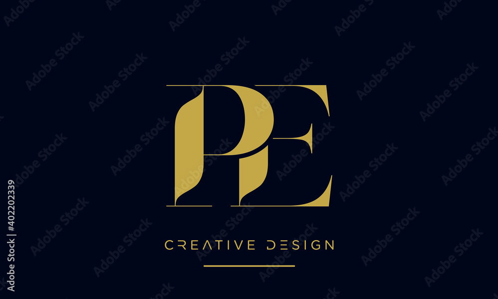 PE, EP, P or E Alphabet Letters Initial Logo Monogram Stock Vector ...