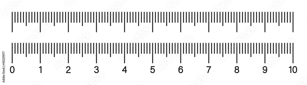 Ruler scale vector illustration isolated on white background. Measure ...