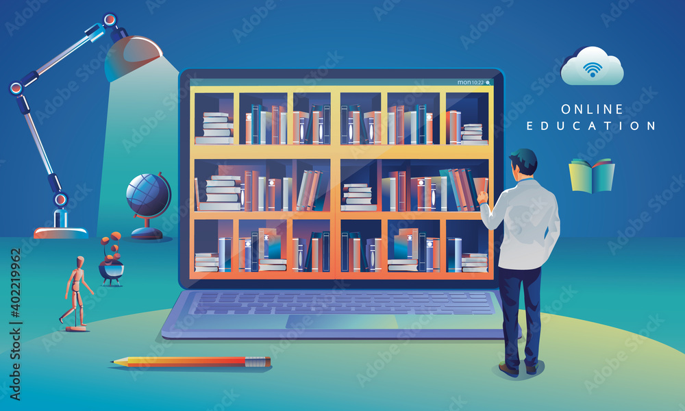 Online Education Application learning worldwide on Laptop, website ...