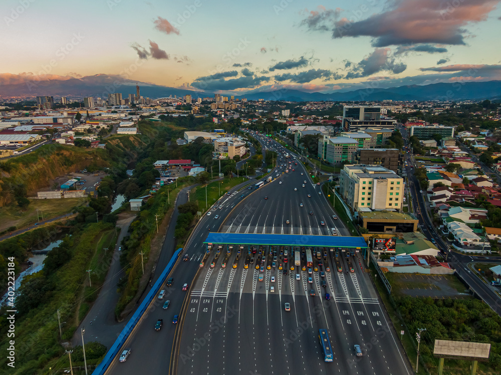 Beautiful aerial view of the city of San Jose Costa Rica and the ...